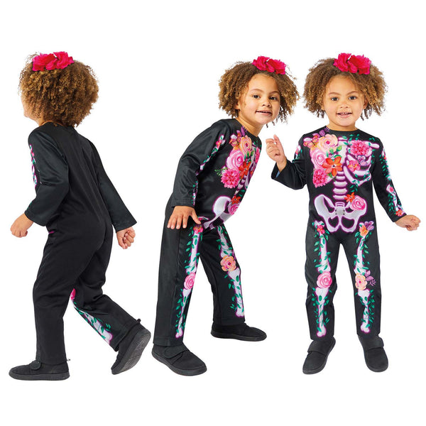 Child's Floral Skeleton Costume -Kid's Halloween Costume – Time to Dress Up